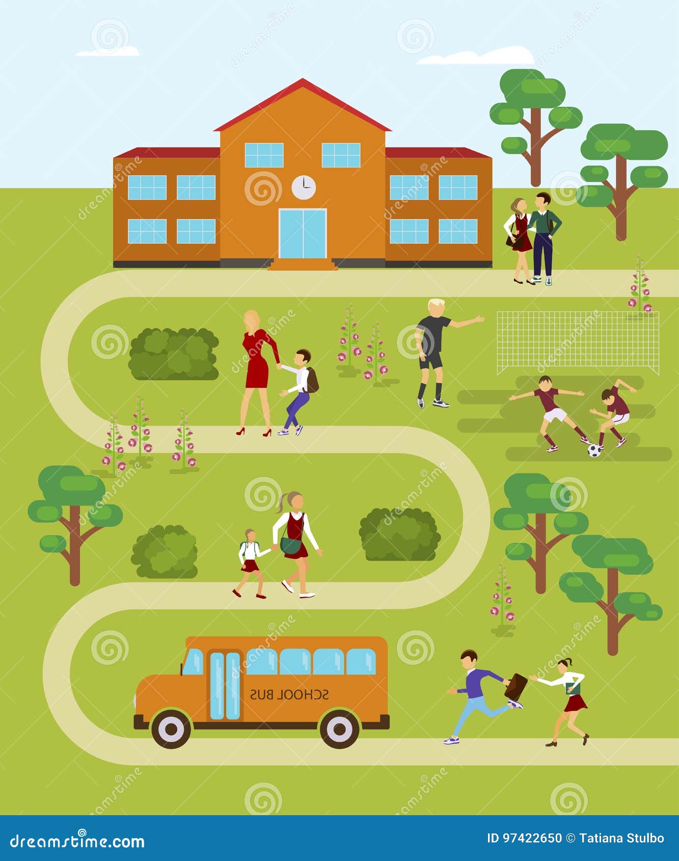 Map of the schoolyard. stock vector. Illustration of knowledge - 97422650