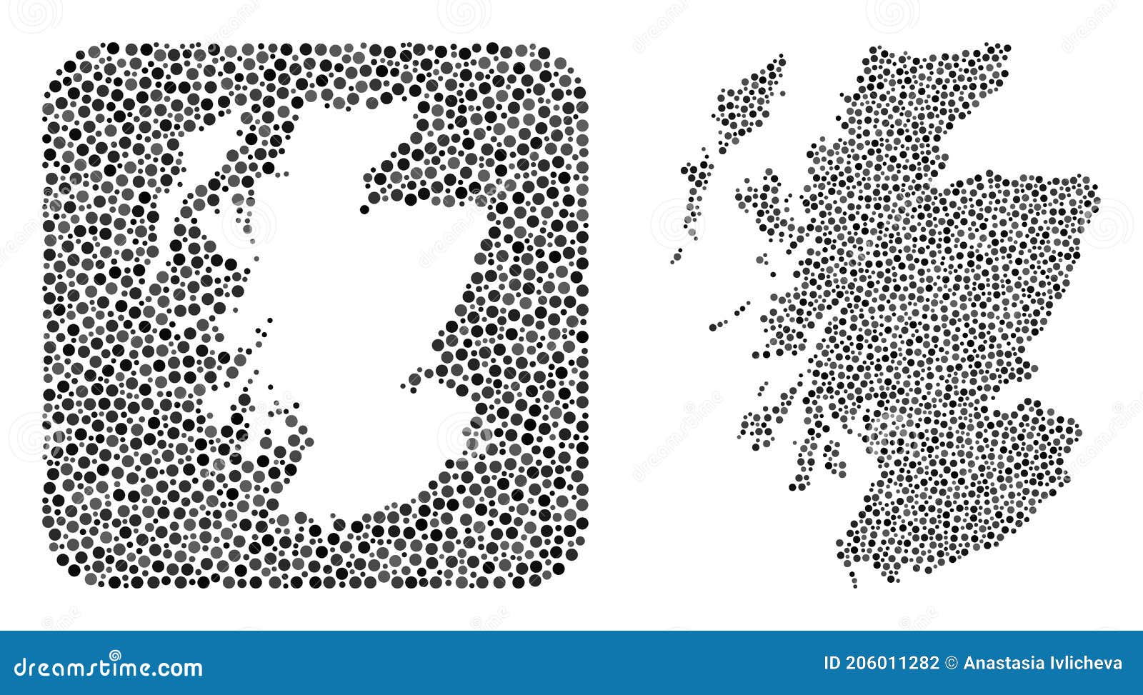 Map of Scotland - Dot Collage with Stencil Stock Vector - Illustration ...