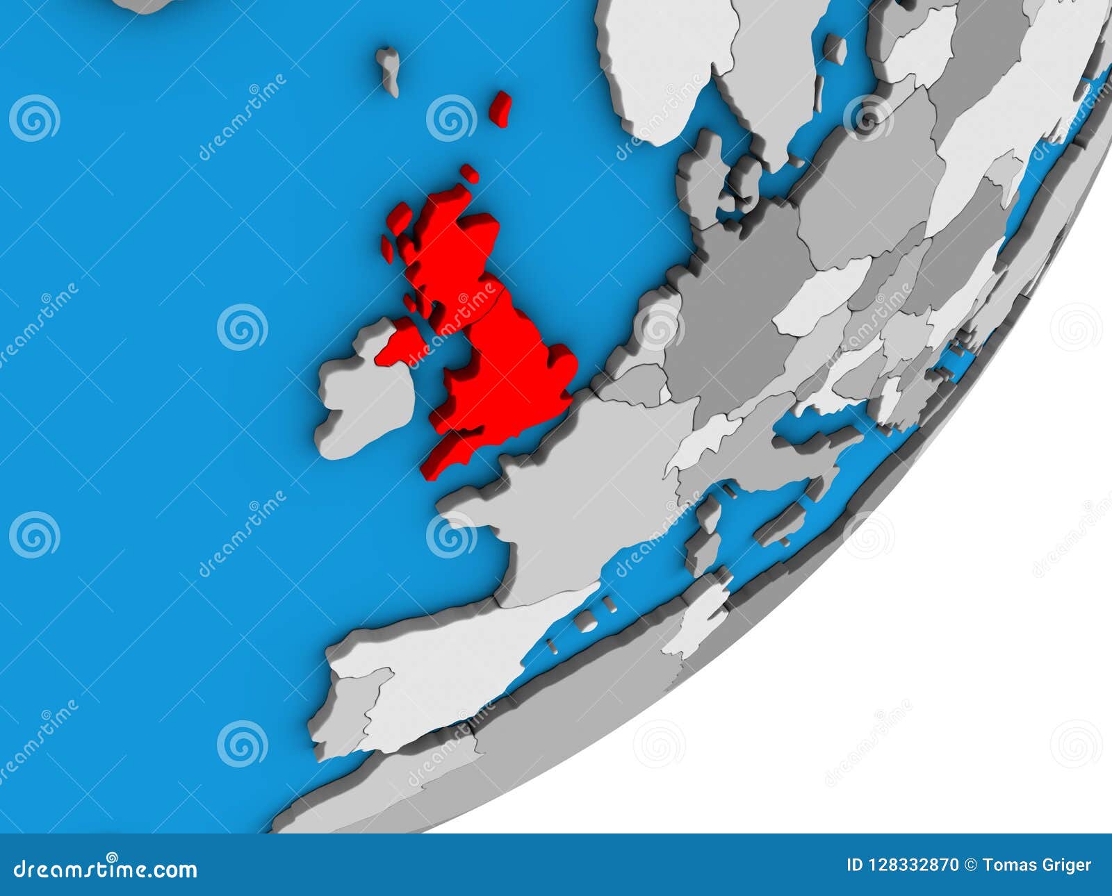 Map of Scotland on 3D Globe Stock Illustration - Illustration of ...