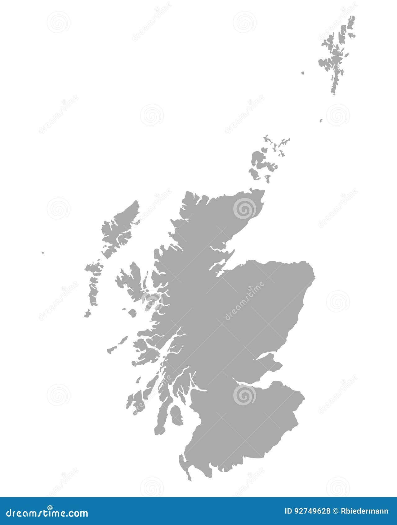 Map of Scotland stock vector. Illustration of contour - 92749628