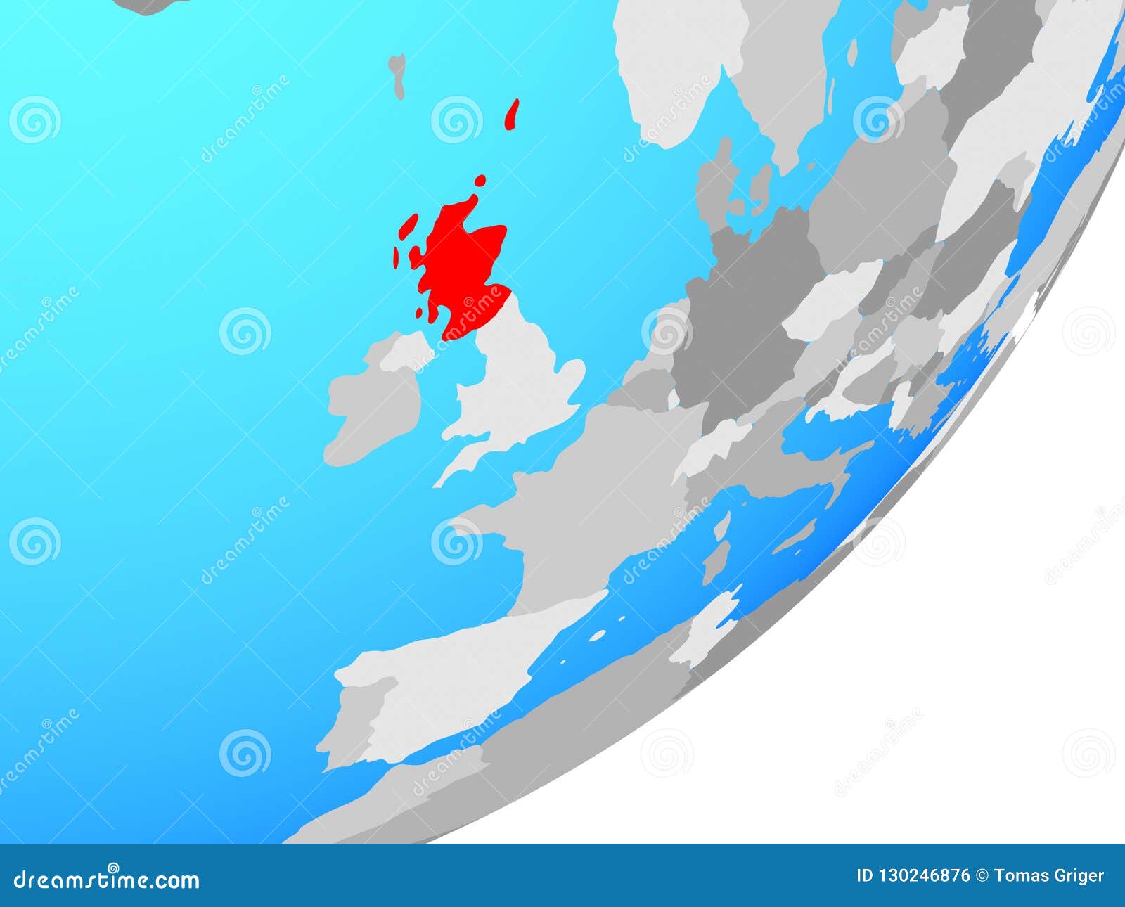 Map of Scotland on globe stock illustration. Illustration of ...