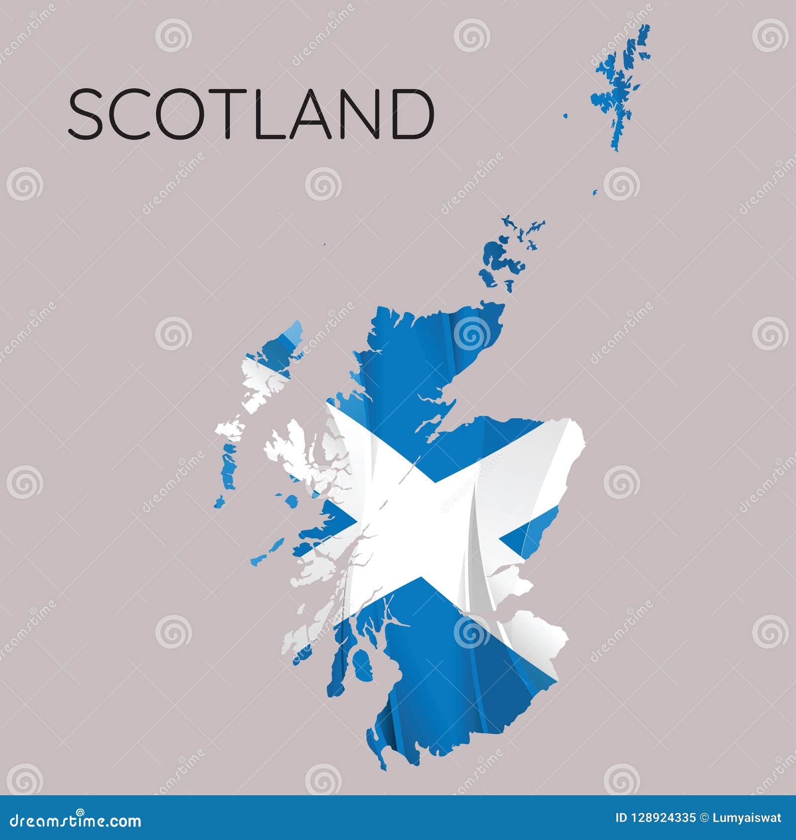 Map of Scotland stock vector. Illustration of republic - 128924335