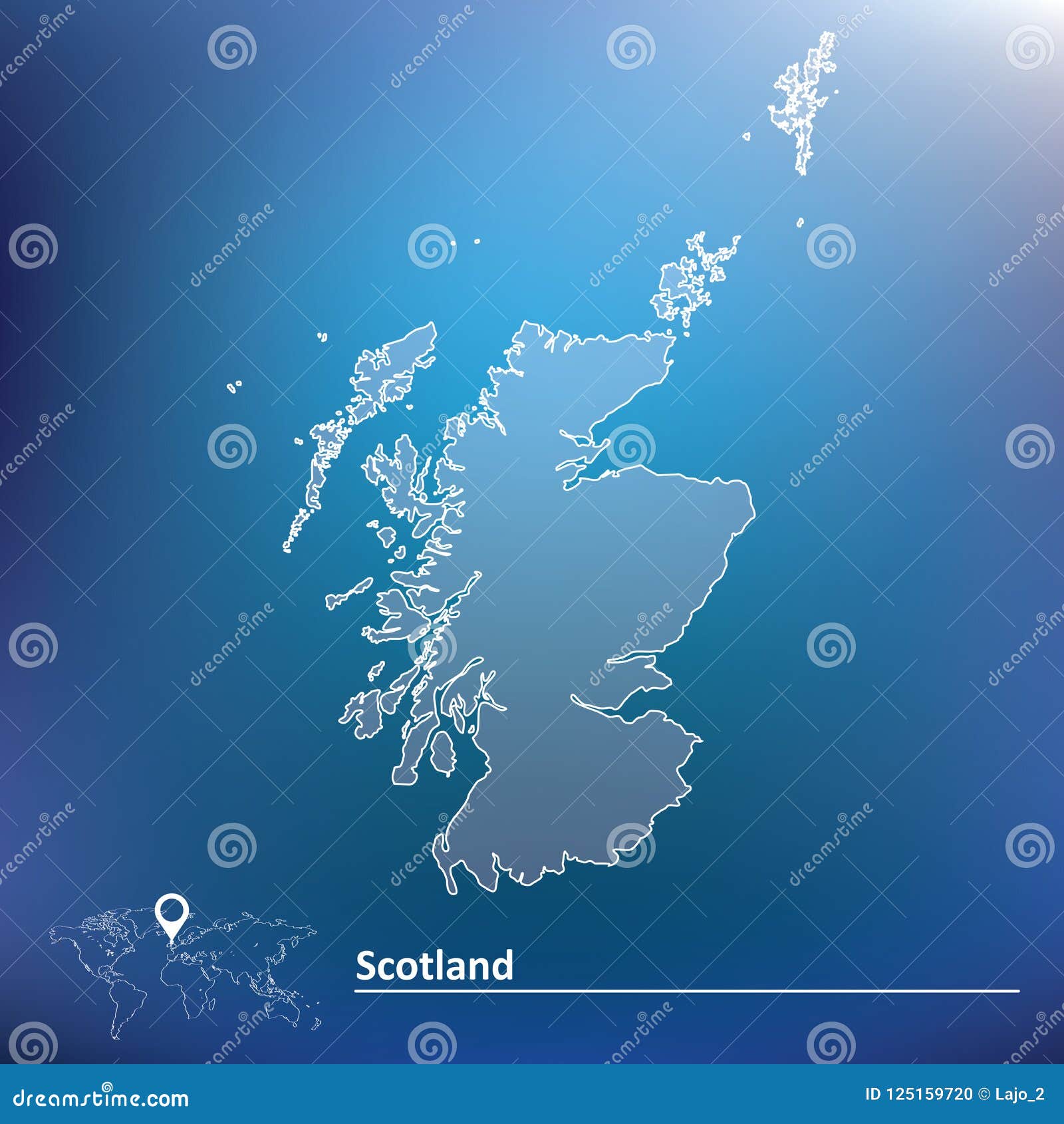 Map of Scotland stock vector. Illustration of province - 125159720