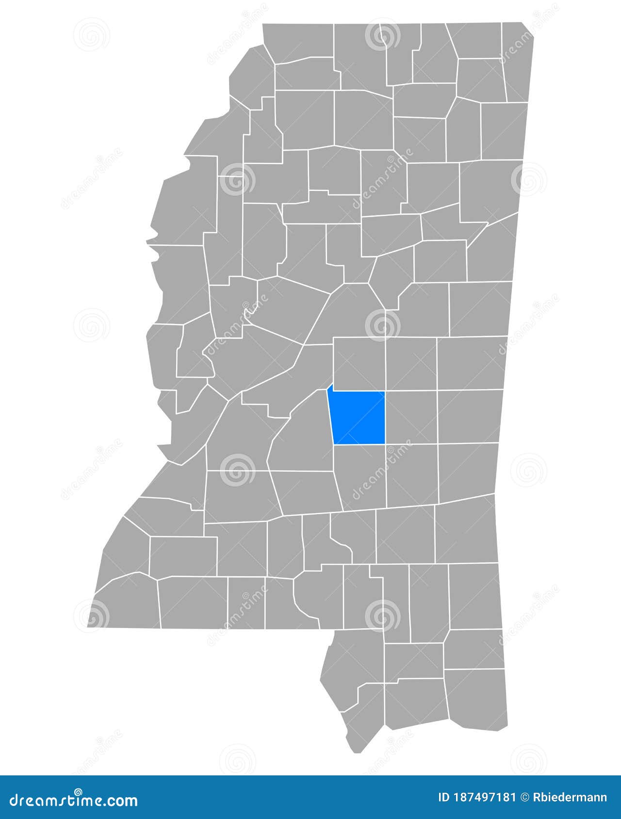 Map of Scott in Mississippi Stock Vector - Illustration of county, grey ...