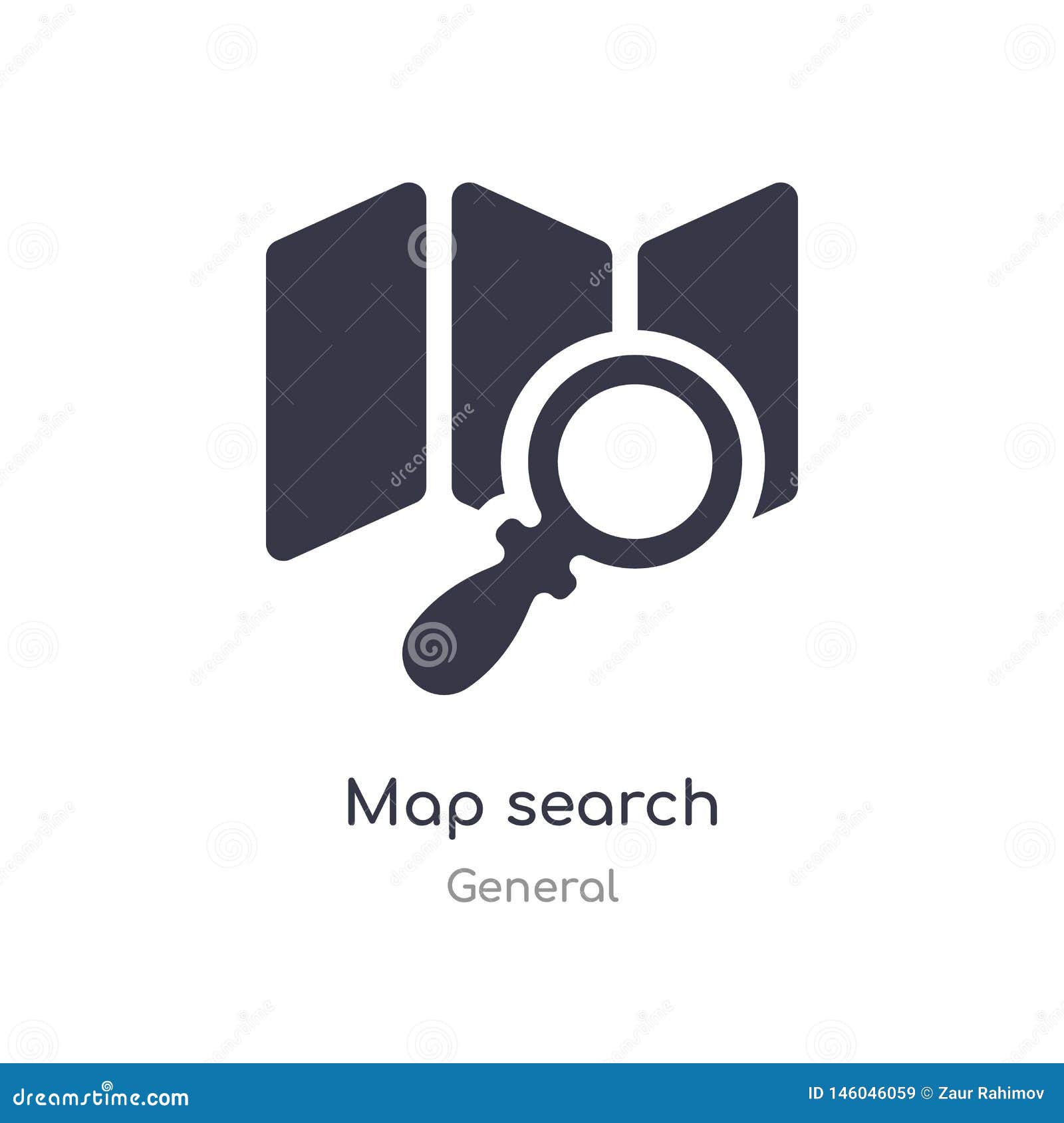 Map Search Icon. Isolated Map Search Icon Vector Illustration from ...