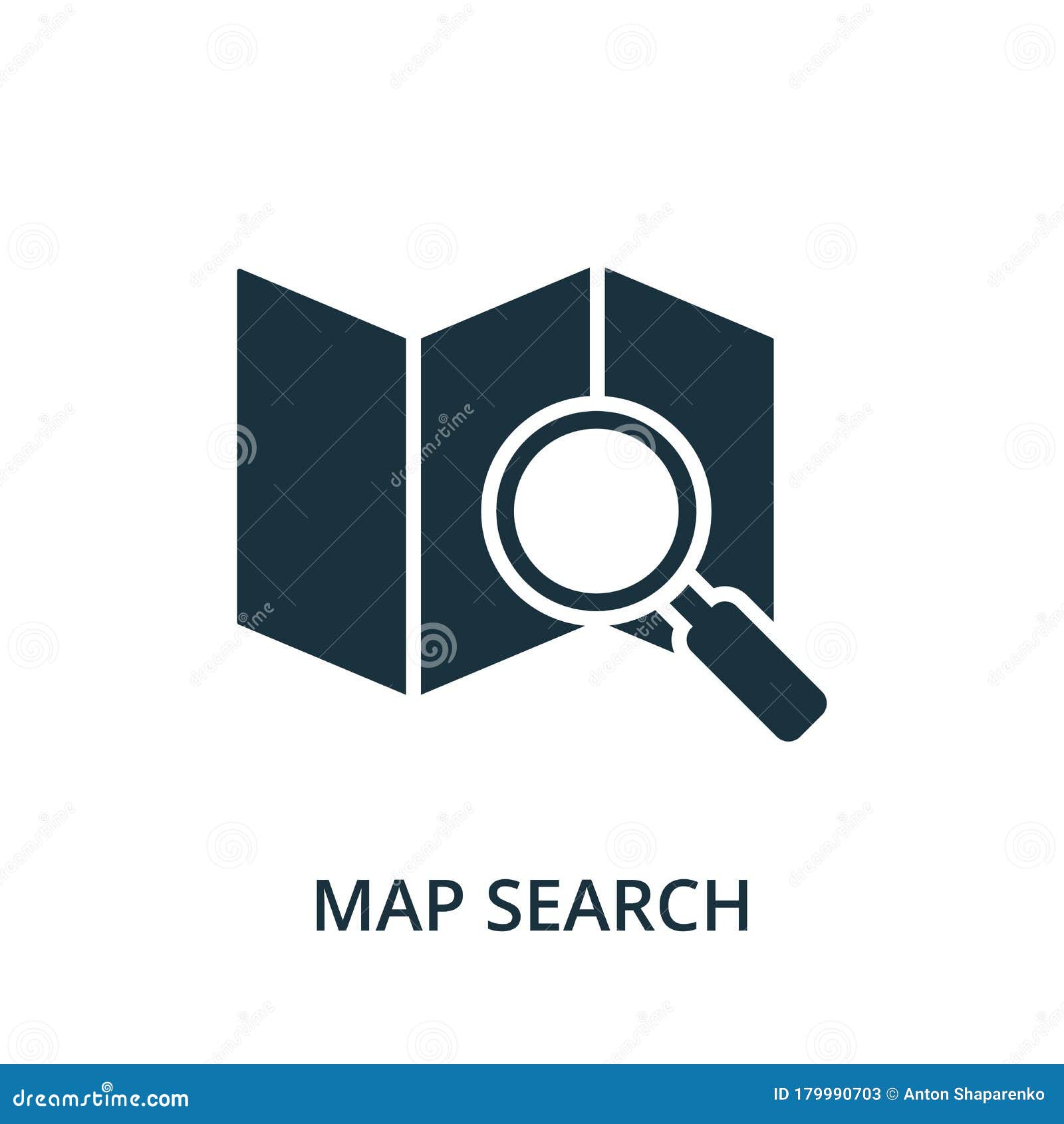 Map Search Icon. Simple Element from Navigation Collection Stock Vector ...