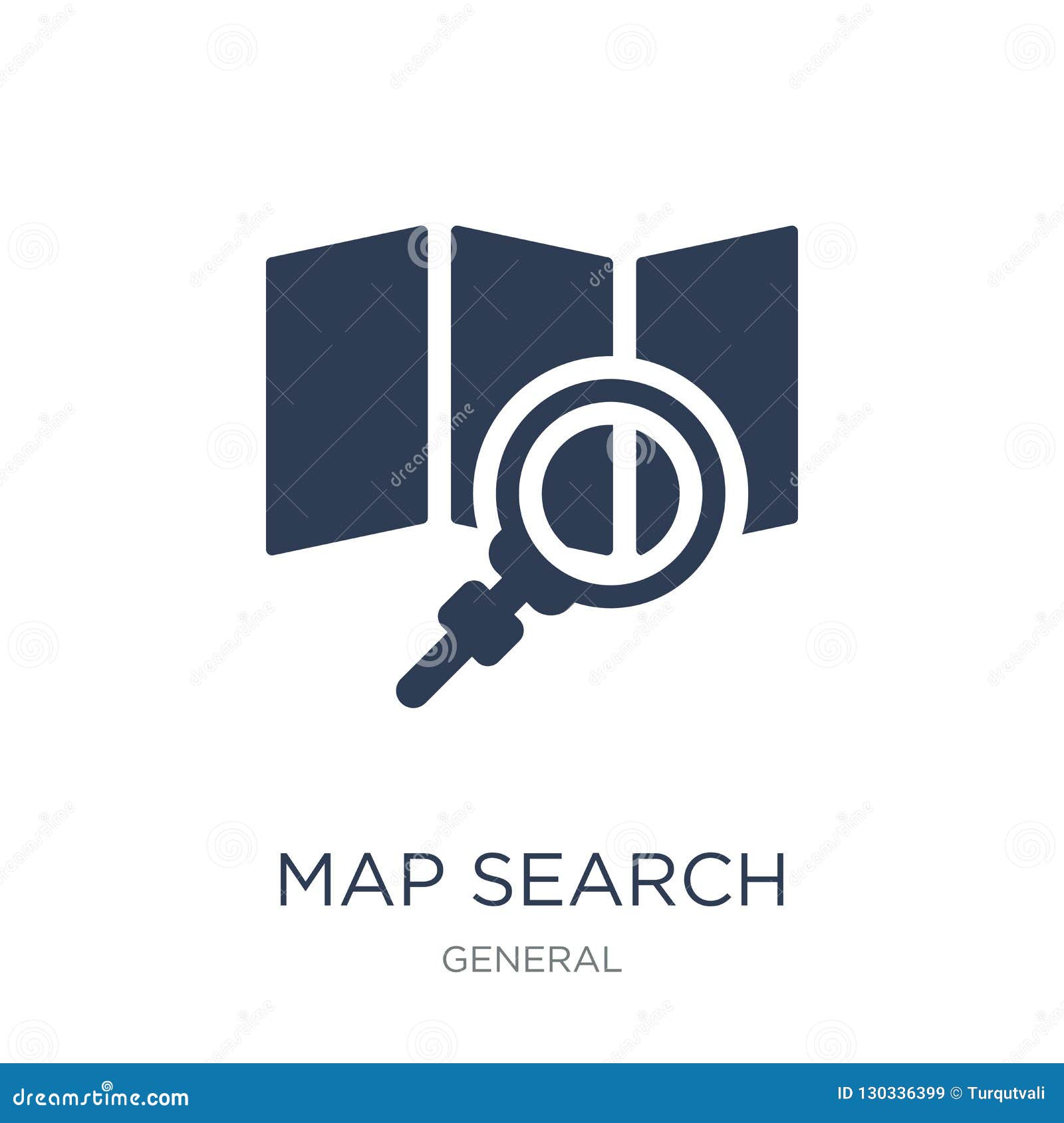 Map Search Icon. Trendy Flat Vector Map Search Icon on White Background ...
