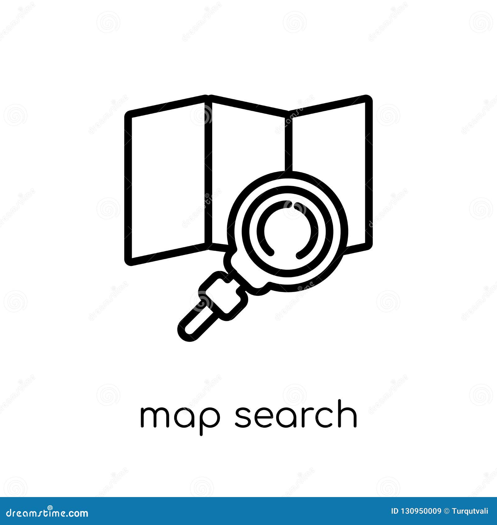 Map Search Icon. Trendy Modern Flat Linear Vector Map Search Icon on ...