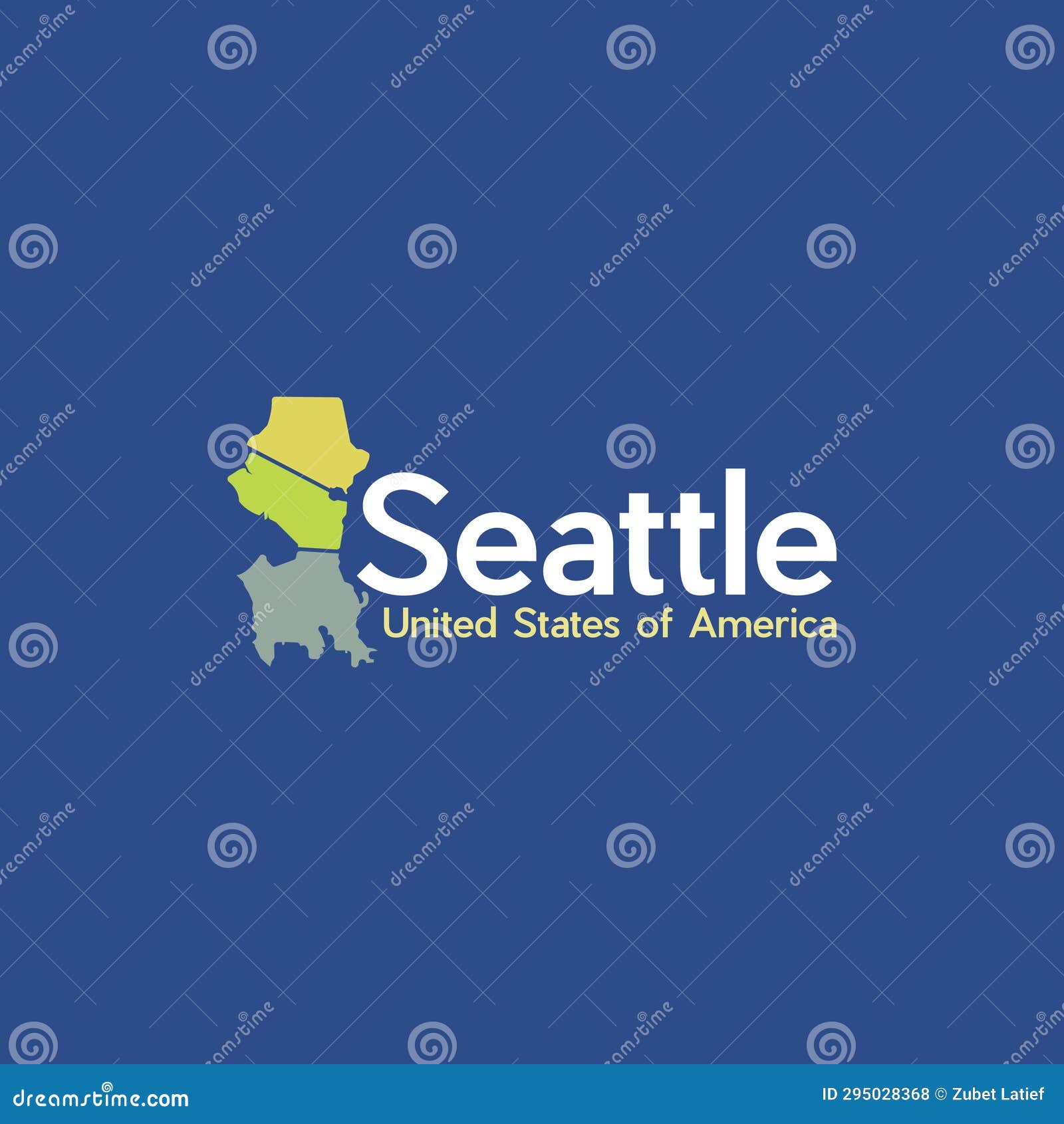Map of Seattle City Modern Simple Logo Stock Vector - Illustration of ...