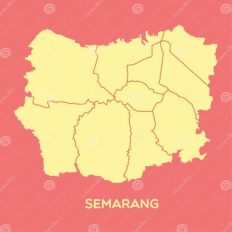 Map of Semarang. Vector Illustration Decorative Design Stock Vector ...