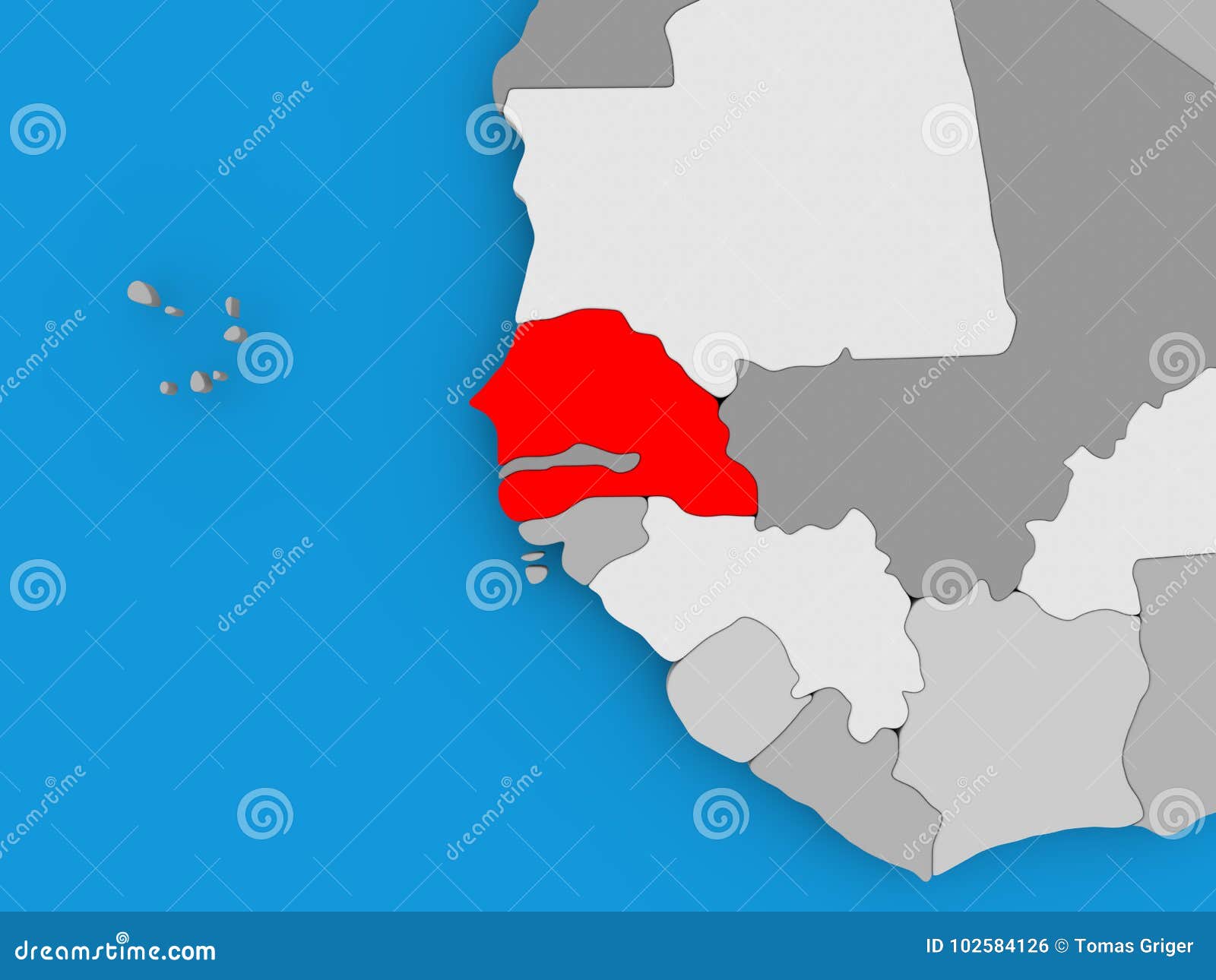 Map of Senegal stock illustration. Illustration of senegalese - 102584126