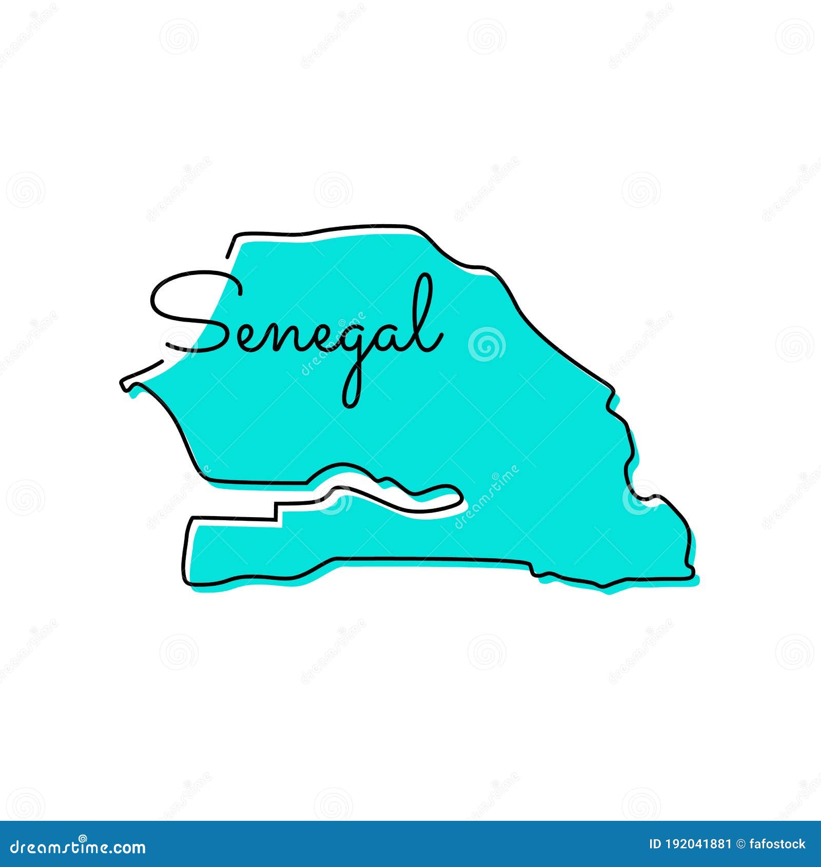 Senegal Vector Map Isolated On White Background. High-Detailed Black ...