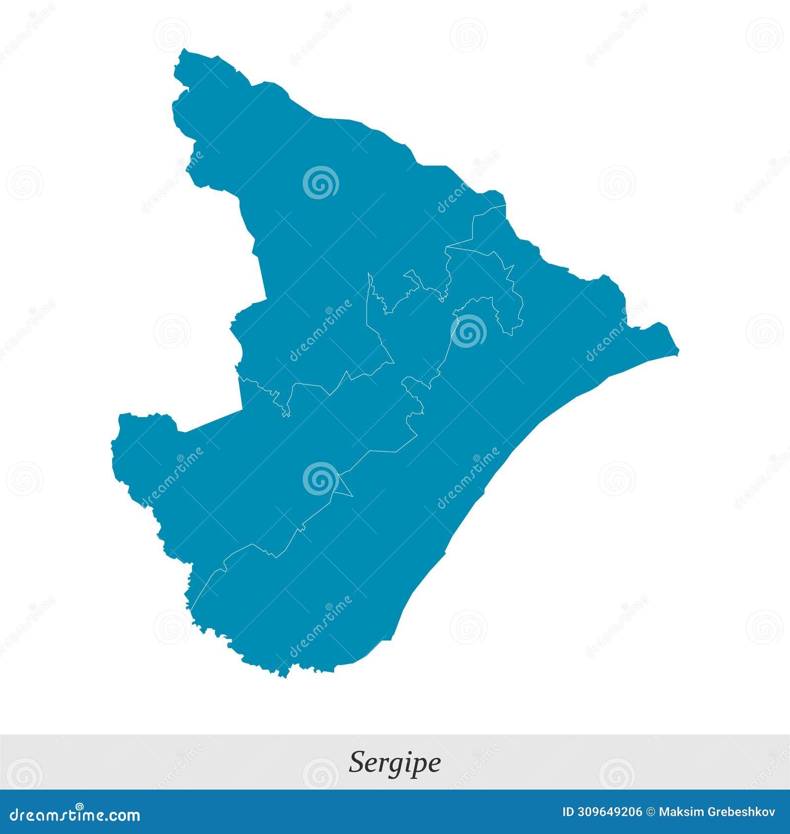 Map of Sergipe is a State of Brazil with Mesoregions Stock Illustration ...