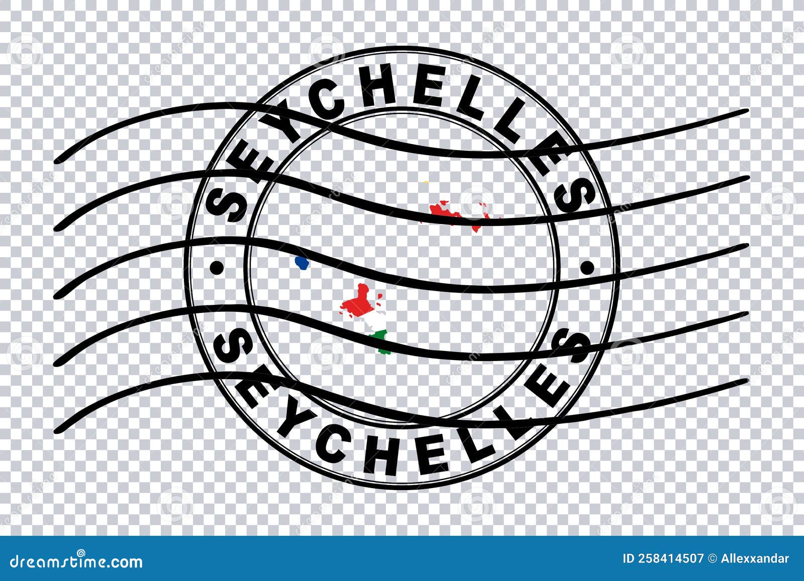 Map of Seychelles, Postal Passport Stamp, Travel Stamp Stock ...