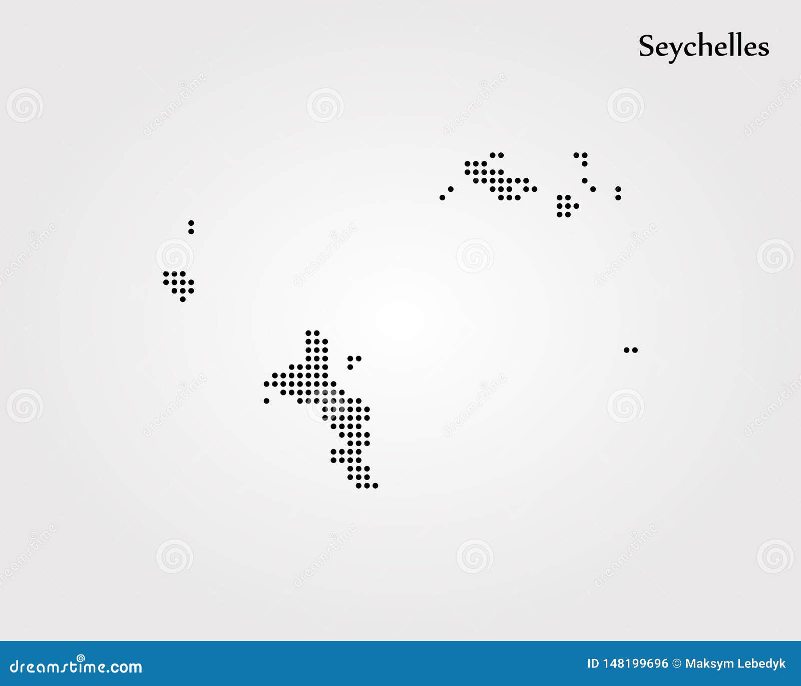 Seychelles Vector Map Isolated On White Background. High-Detailed Black ...
