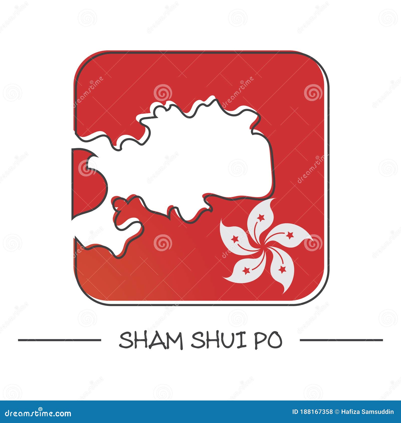 Map of Sham Shui Po. Vector Illustration Decorative Design Stock Vector ...