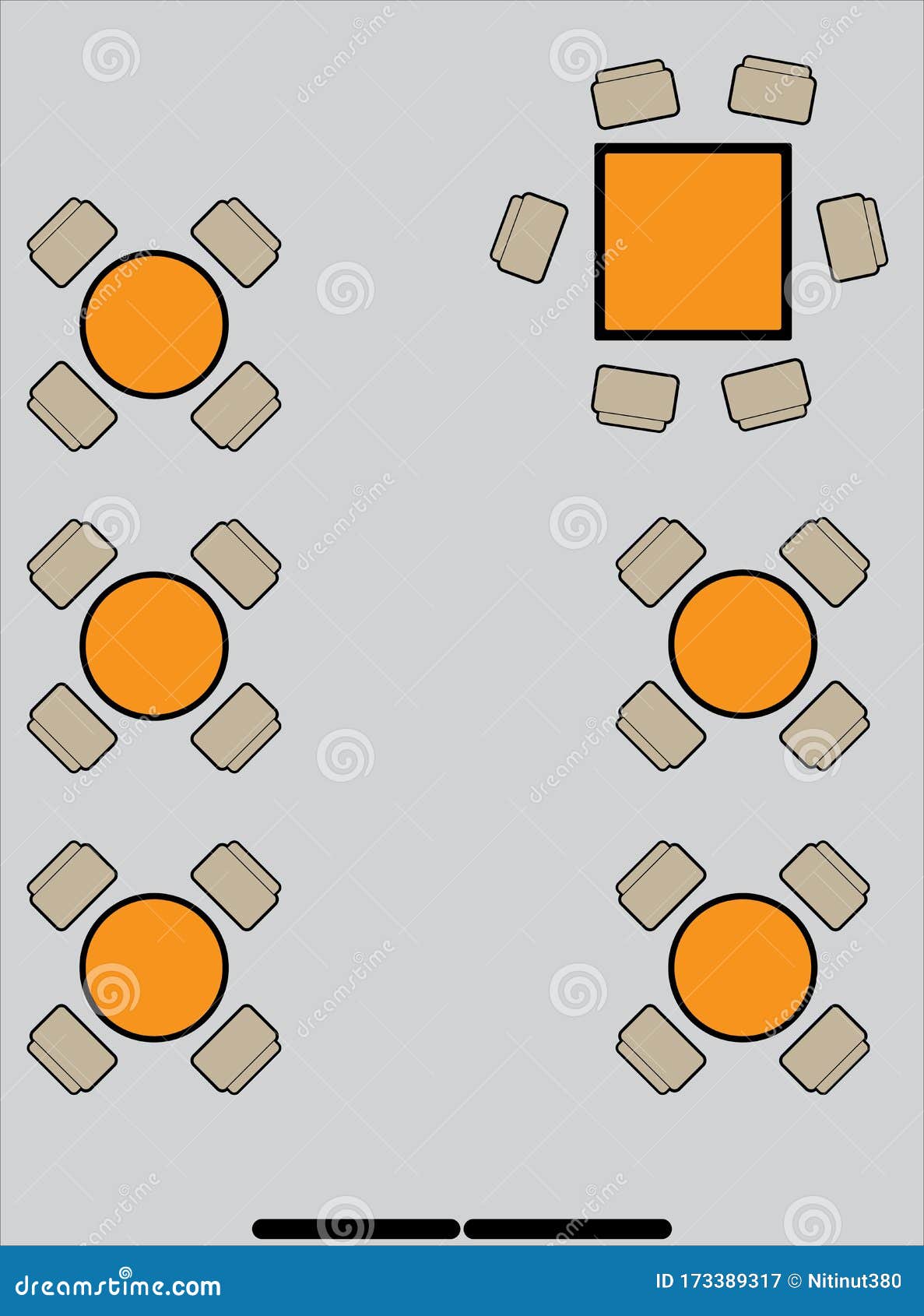 Map Show Table in Restaurant Vector Stock Illustration - Illustration ...