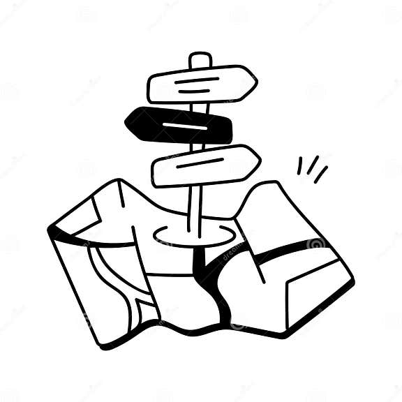 Map Showing Multiple Pins for Various Destinations Stock Illustration ...