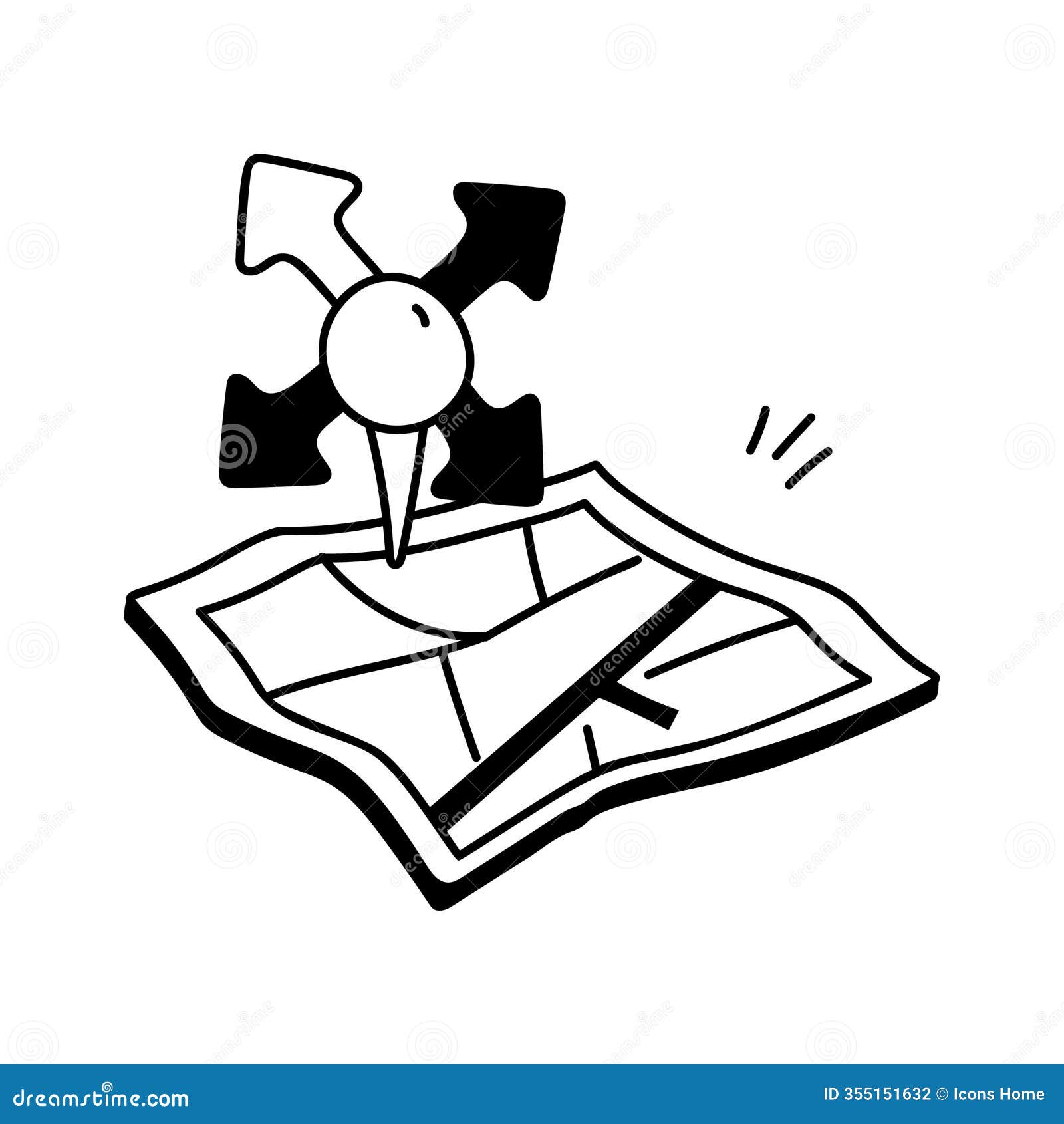 Map Showing Multiple Pins for Various Destinations Stock Illustration ...