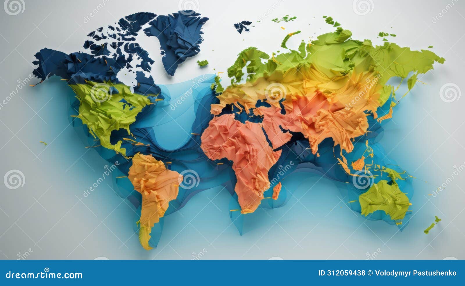 Map Shows Different Continents, Map of the World Stock Photo - Image of ...