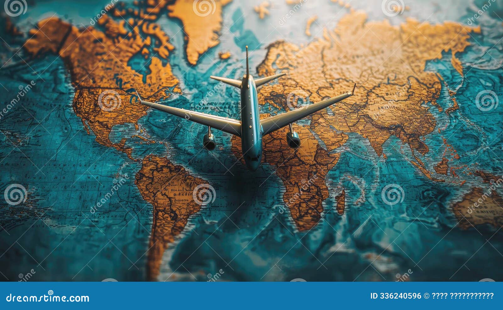The Map Shows the Plane from Above. Selective Focus Stock Photo - Image ...