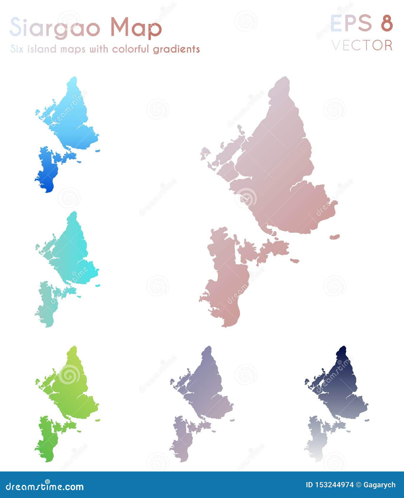 Map of Siargao with Beautiful Gradients. Stock Vector - Illustration of ...