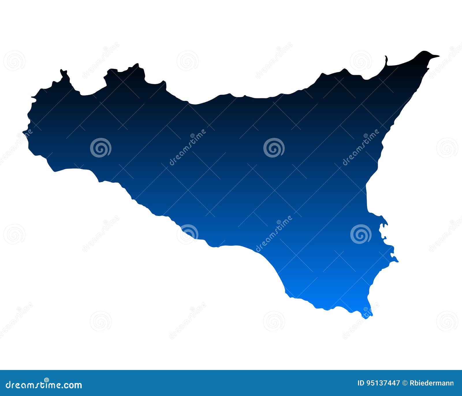 Map of Sicily stock vector. Illustration of cartography - 95137447