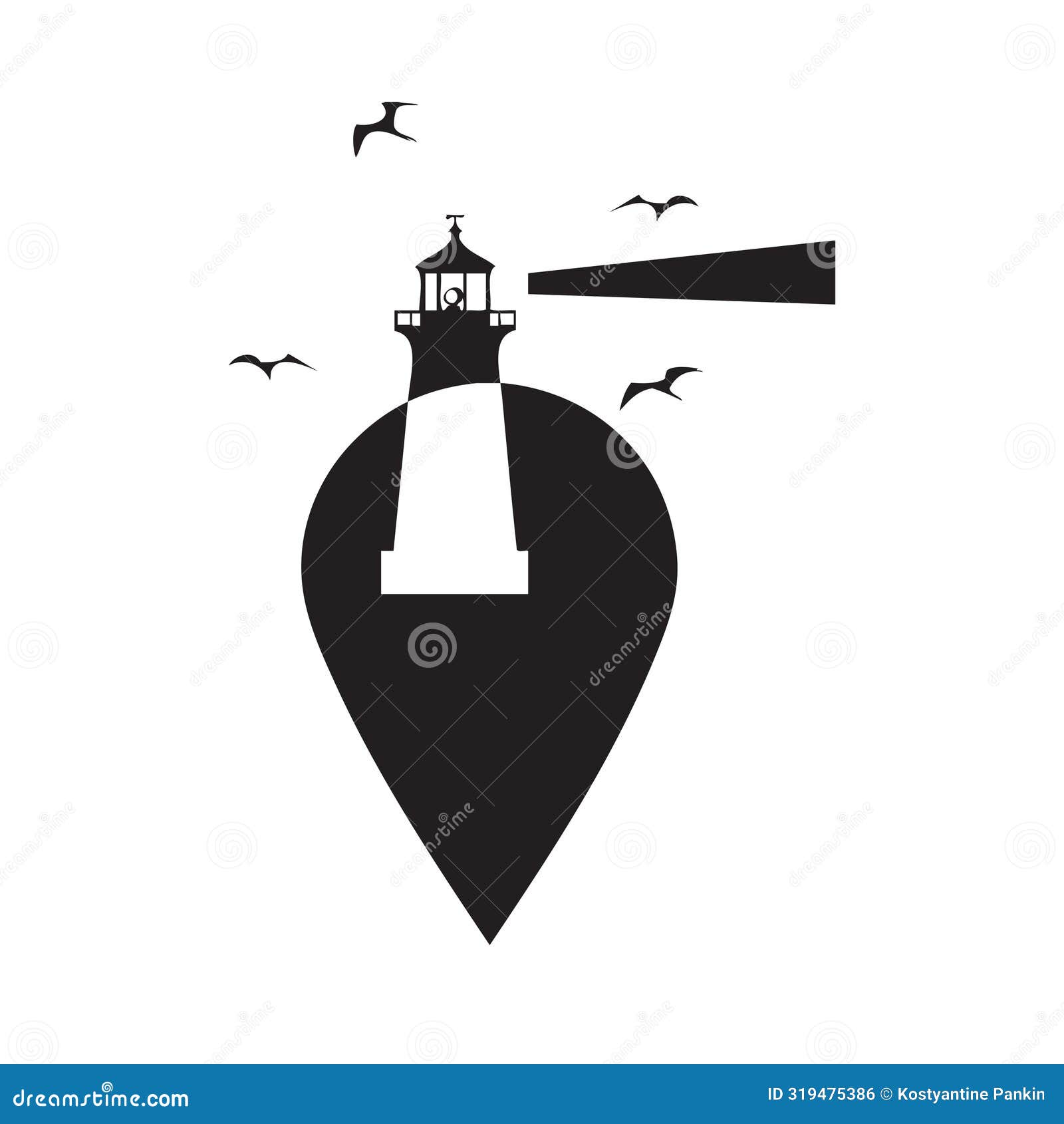 Map sign Lighthouse stock vector. Illustration of shipping - 319475386