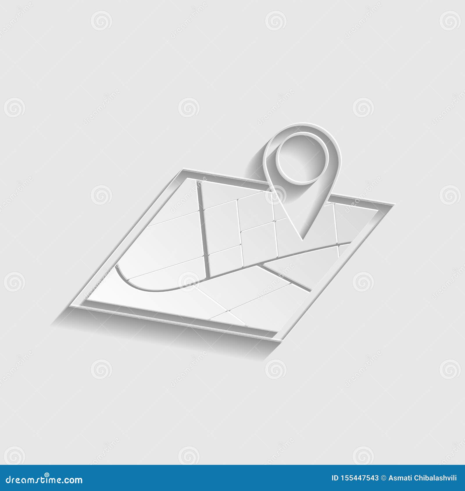 Map Sign. Paper Style Icon. Illustration Stock Illustration ...