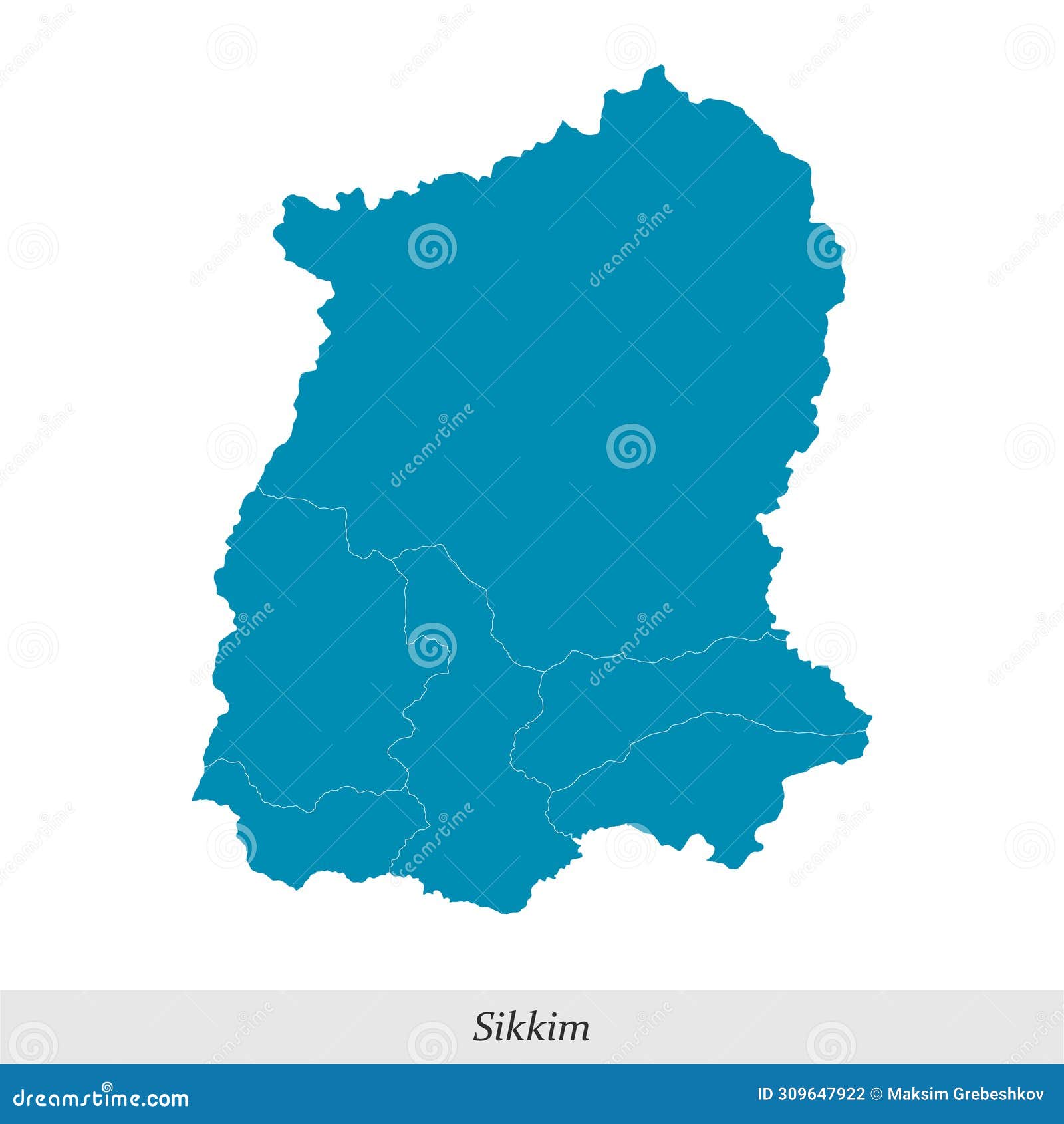 Map of Sikkim is a State of India with Districts Stock Vector ...