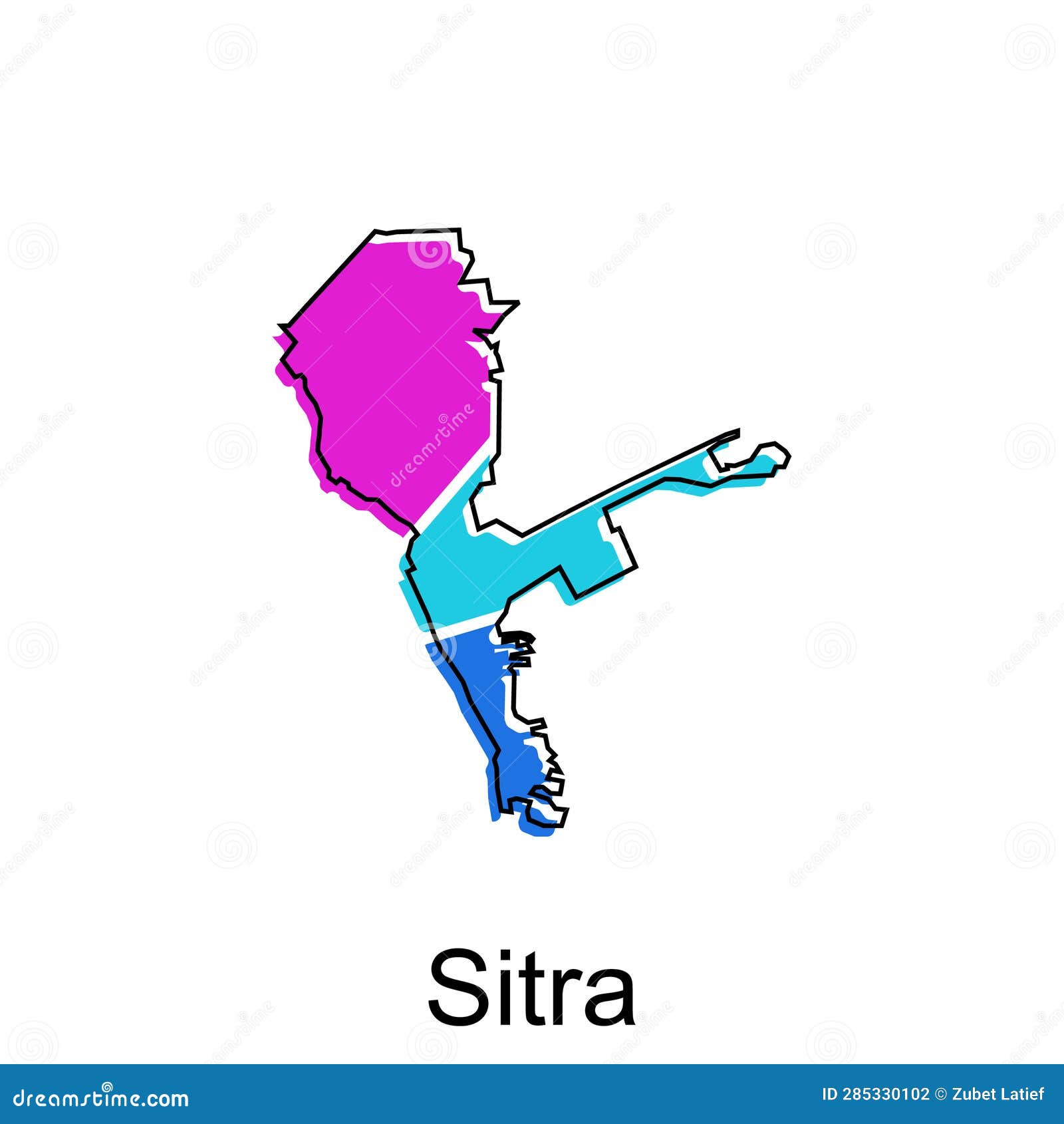 Map Of Sitra Vector Modern Illustration. Vector Map Of Bahrain With ...