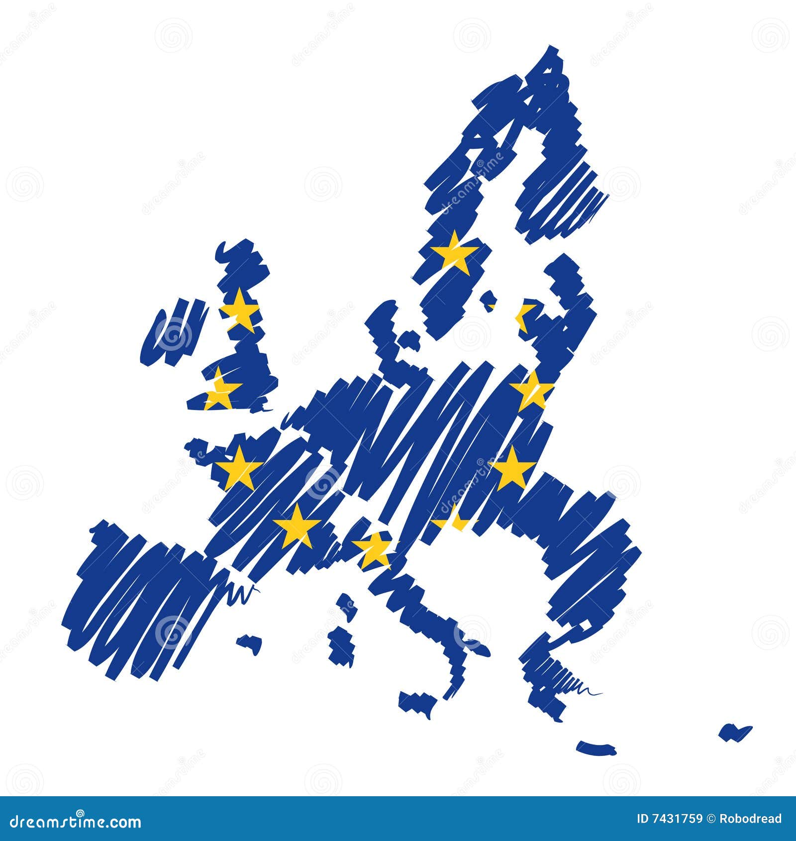 Map sketch Europe (vector) stock vector. Illustration of draw - 7431759