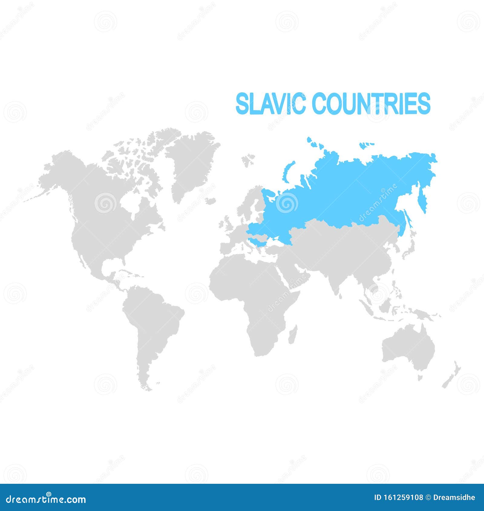 Map of the Slavic Countries Stock Vector - Illustration of isolated ...