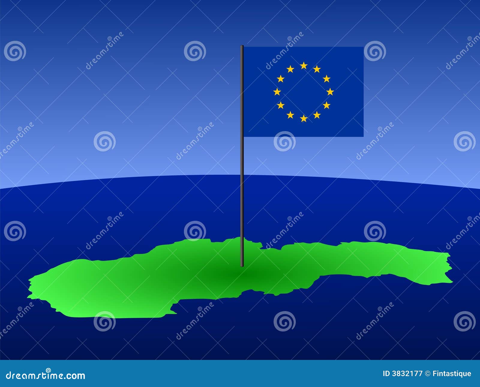 Map of Slovakia and EU Flag Stock Vector - Illustration of view, union ...