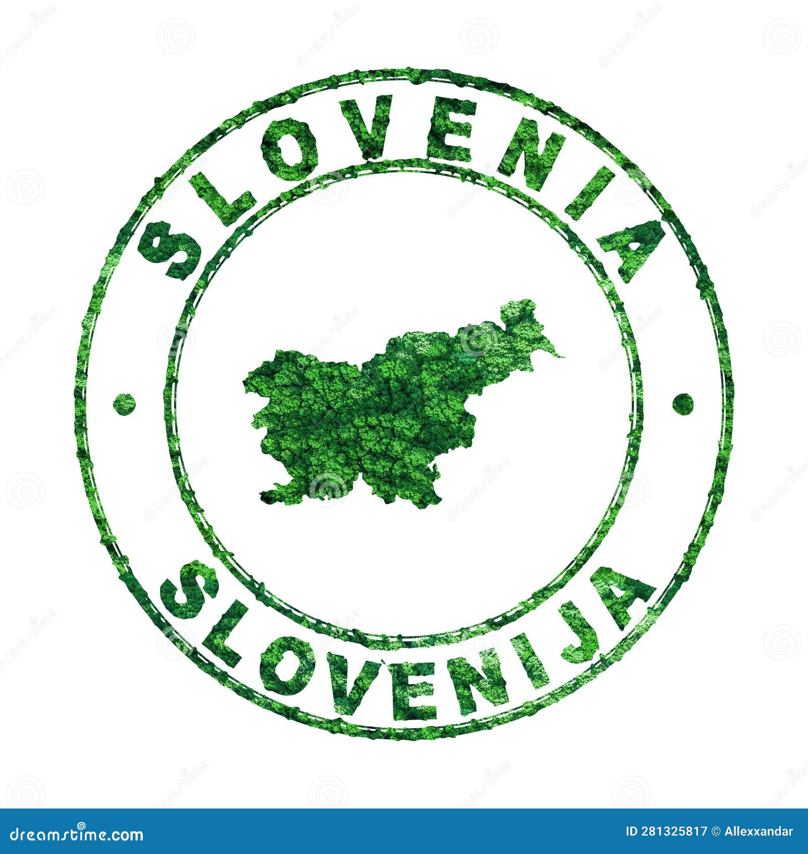 Map of Slovenia, Postal Stamp, Sustainable Development, CO2 Emission ...