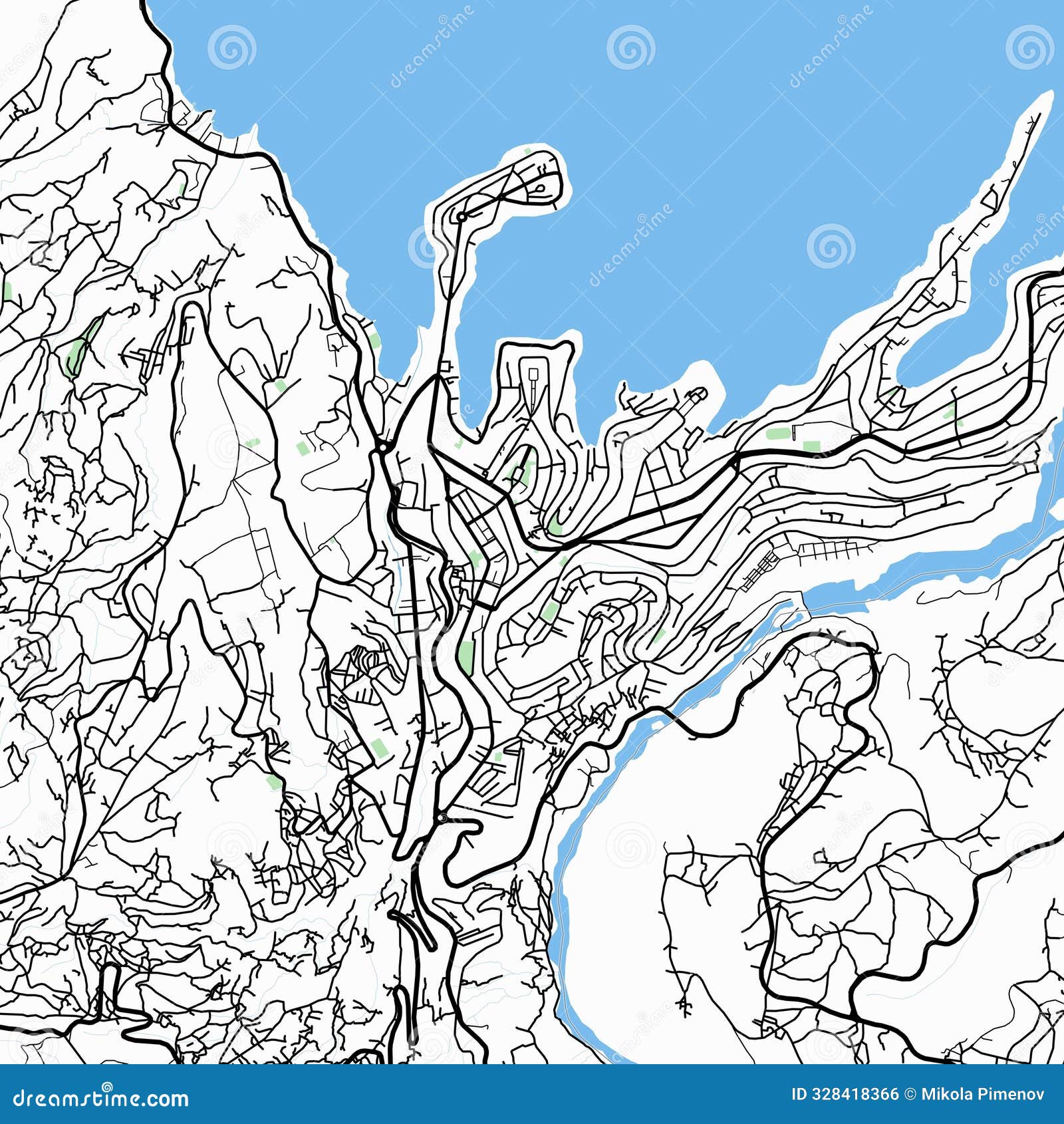 Map of Bukavu city. stock illustration. Illustration of drawing - 328418366