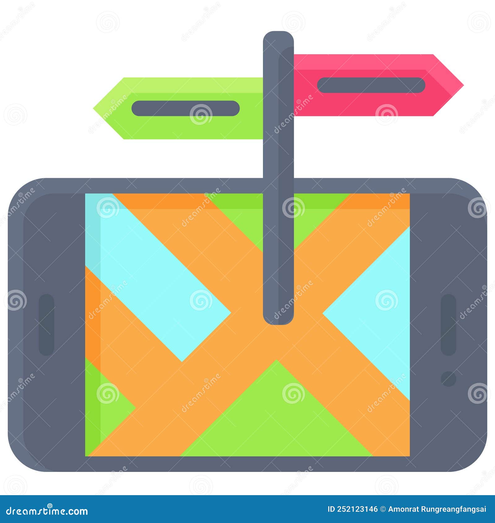 Map on Smartphone Icon, Location Map and Navigation Vector Stock Vector ...