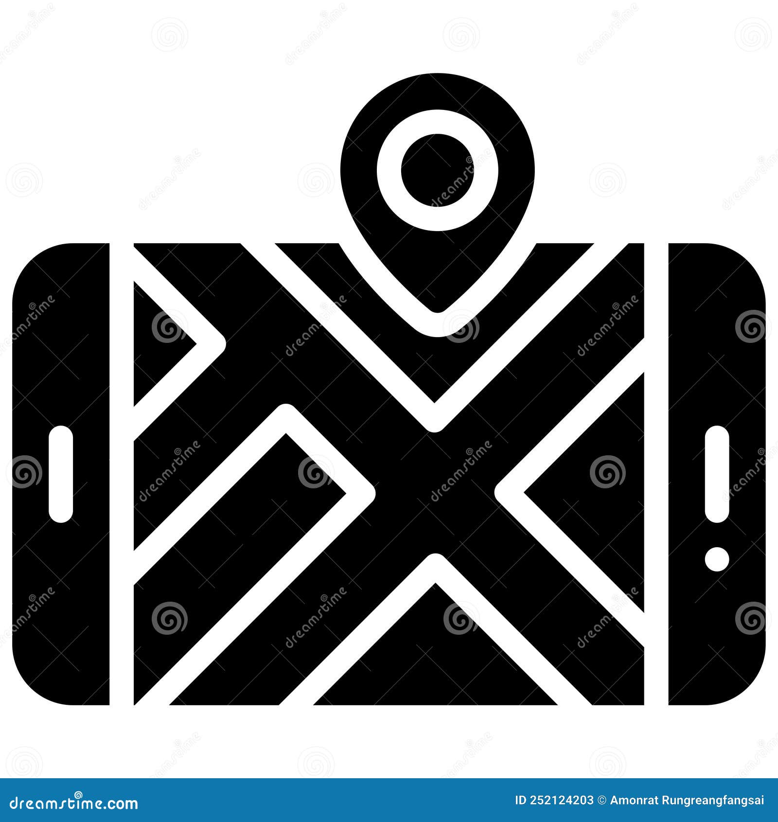 Map on Smartphone Icon, Location Map and Navigation Vector Stock Vector ...