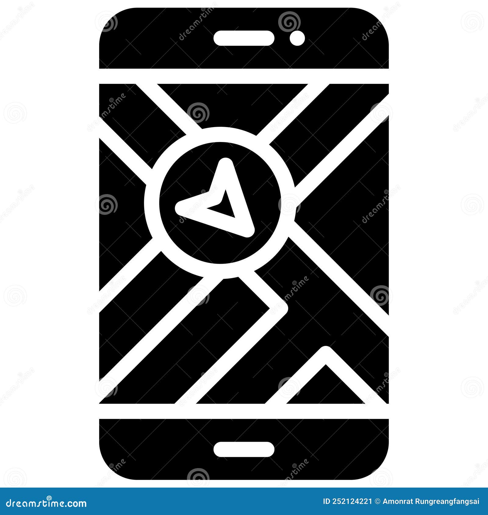 Map on Smartphone Icon, Location Map and Navigation Vector Stock Vector ...