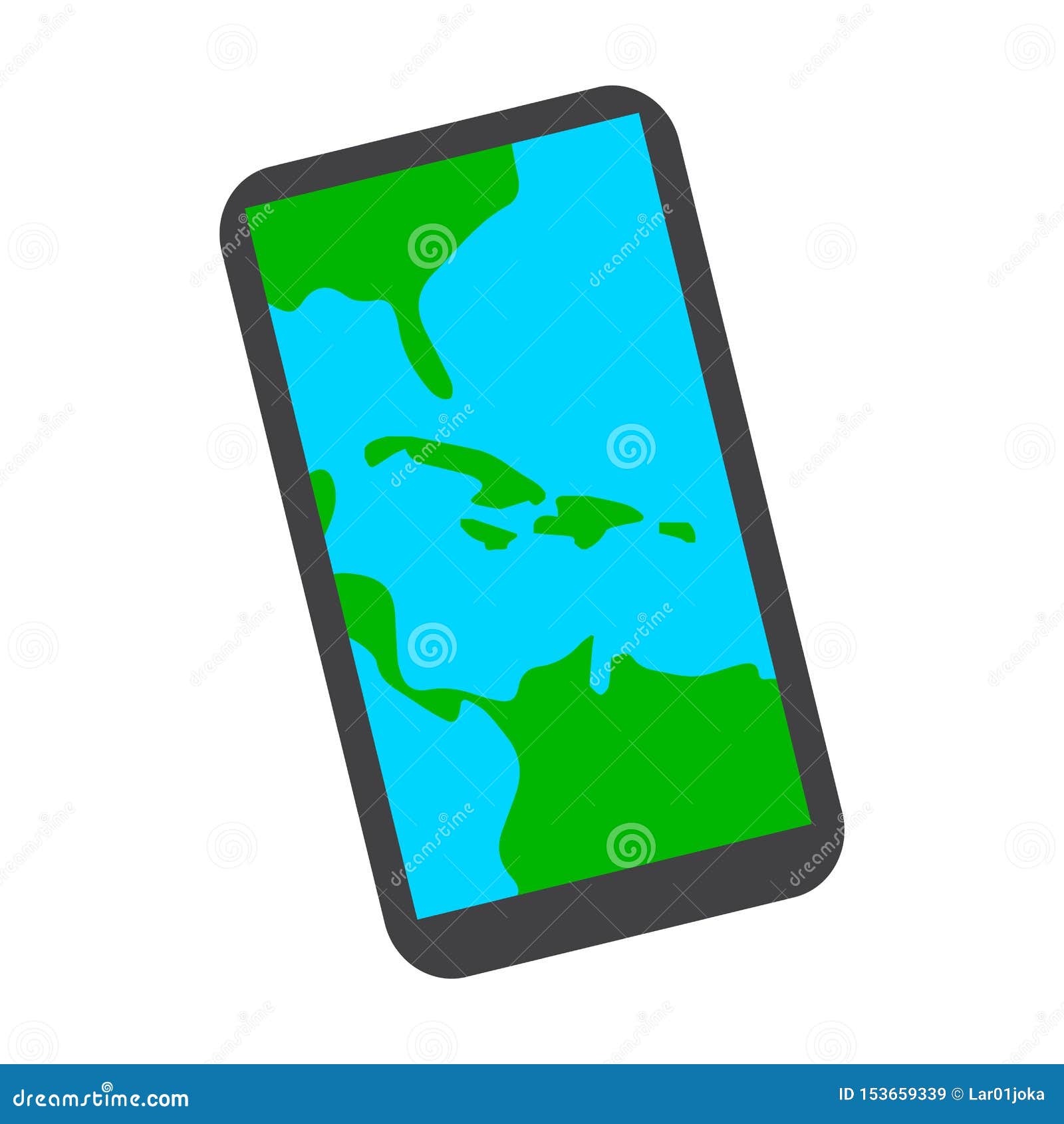 Map in a smartphone stock vector. Illustration of navigator - 153659339