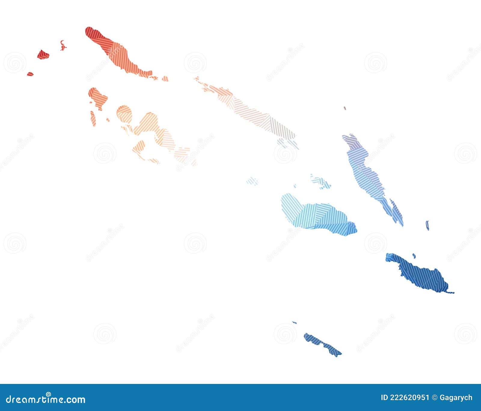 Solomon Islands Vector Map Isolated On White Background. High-Detailed ...