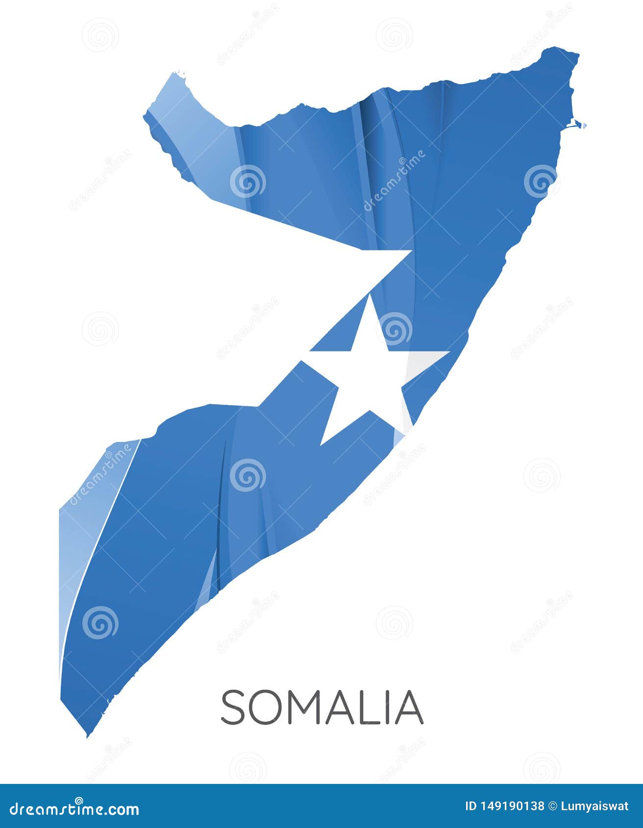 Map of Somalia with Flag, Vector Illustration Stock Vector ...
