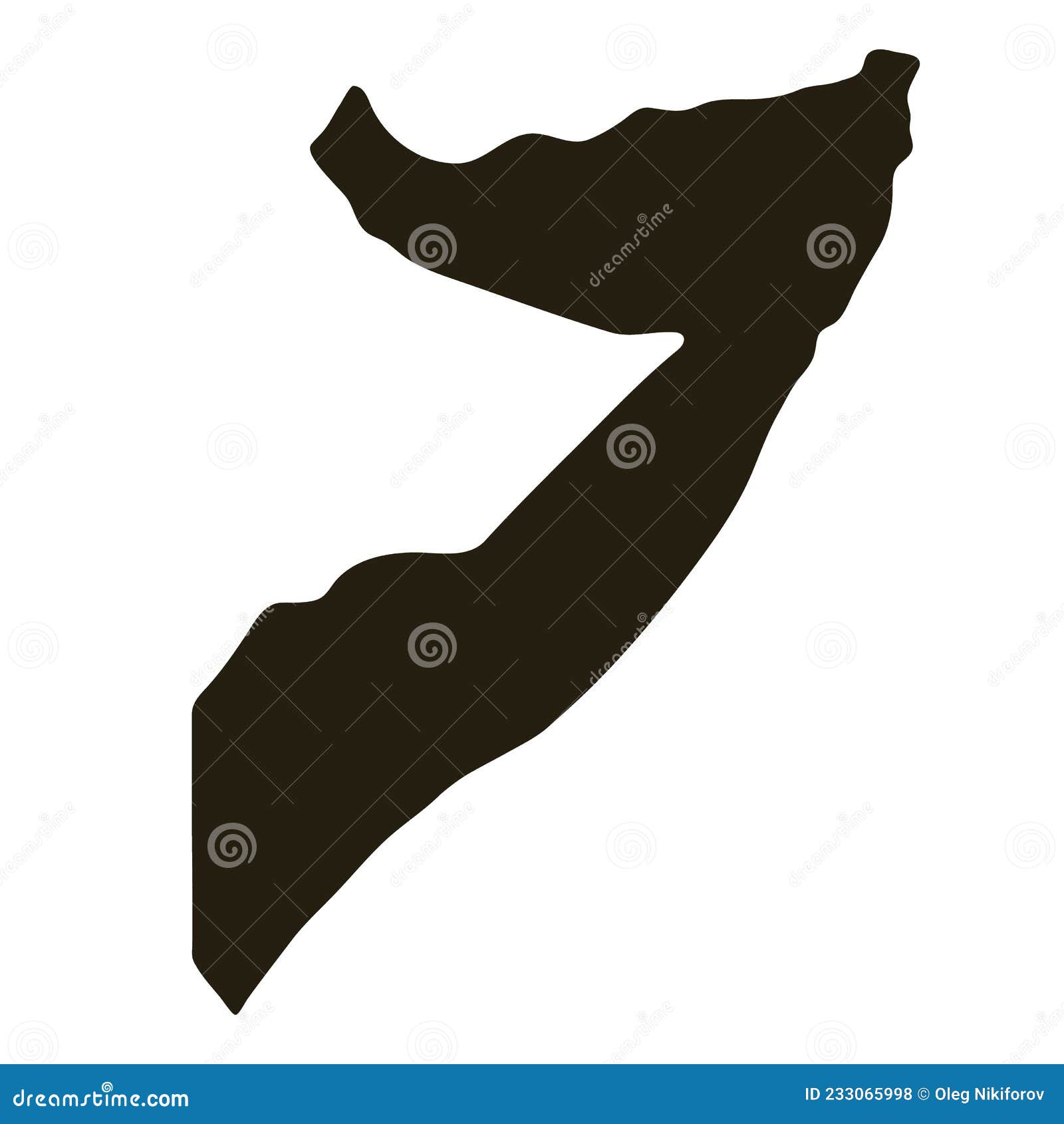 Somalia Map. Black Silhouette Country Map Isolated On White Background ...