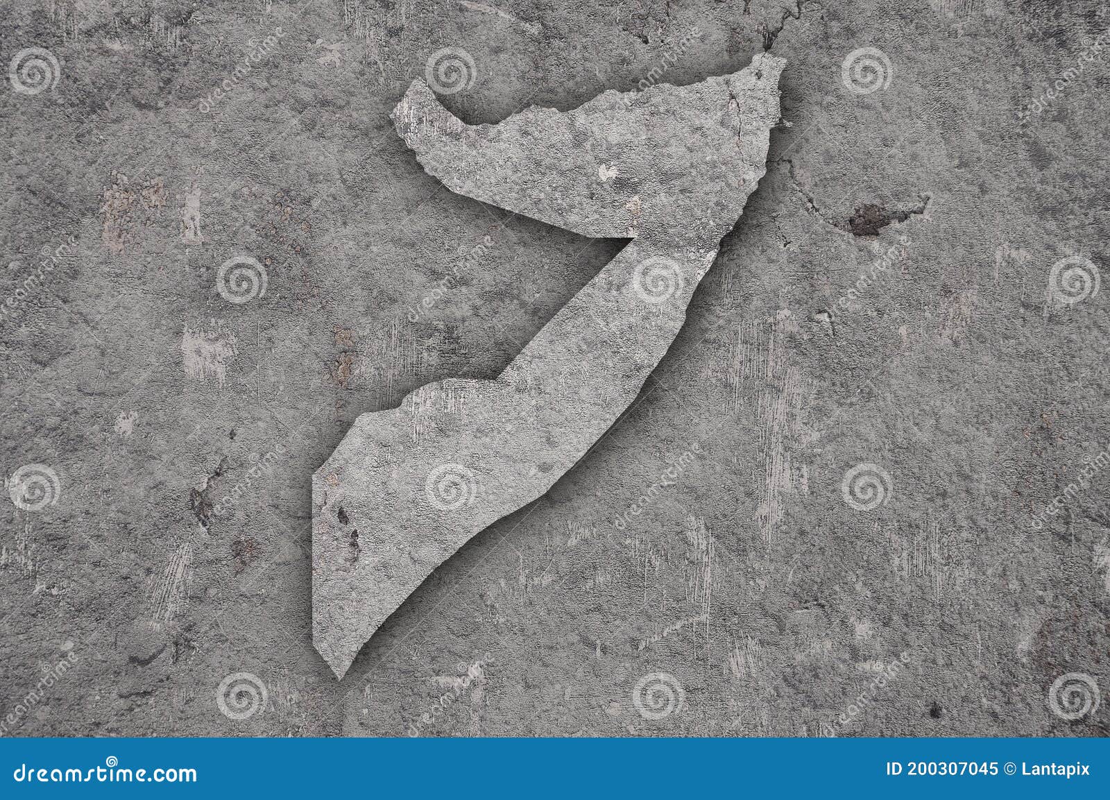 Map of Somalia on Weathered Concrete Stock Illustration - Illustration ...
