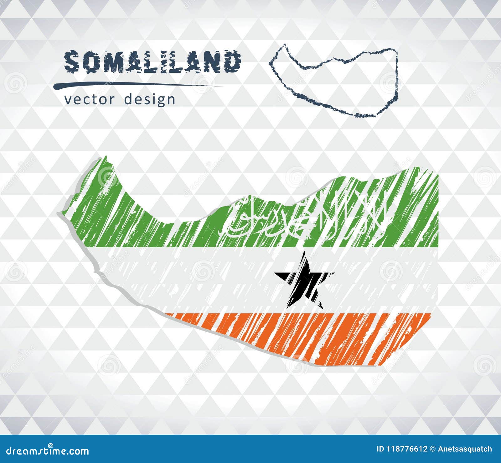 Map of Somaliland with Hand Drawn Sketch Pen Map Inside. Vector ...