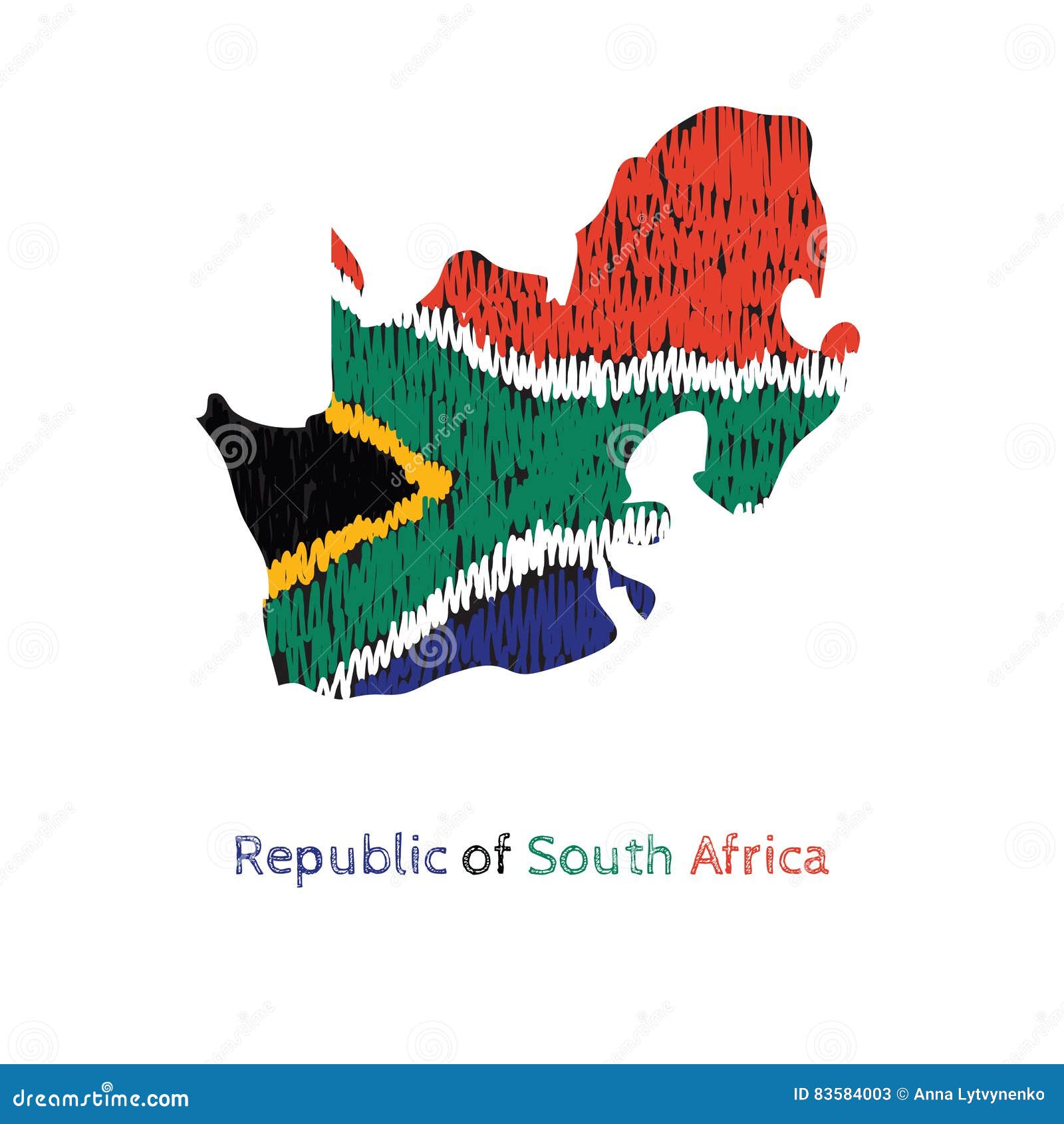 Map of South Africa stock vector. Illustration of south - 83584003