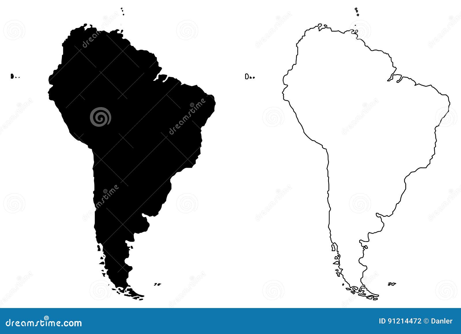 Map of South America Vector Illustration, Stock Vector - Illustration ...