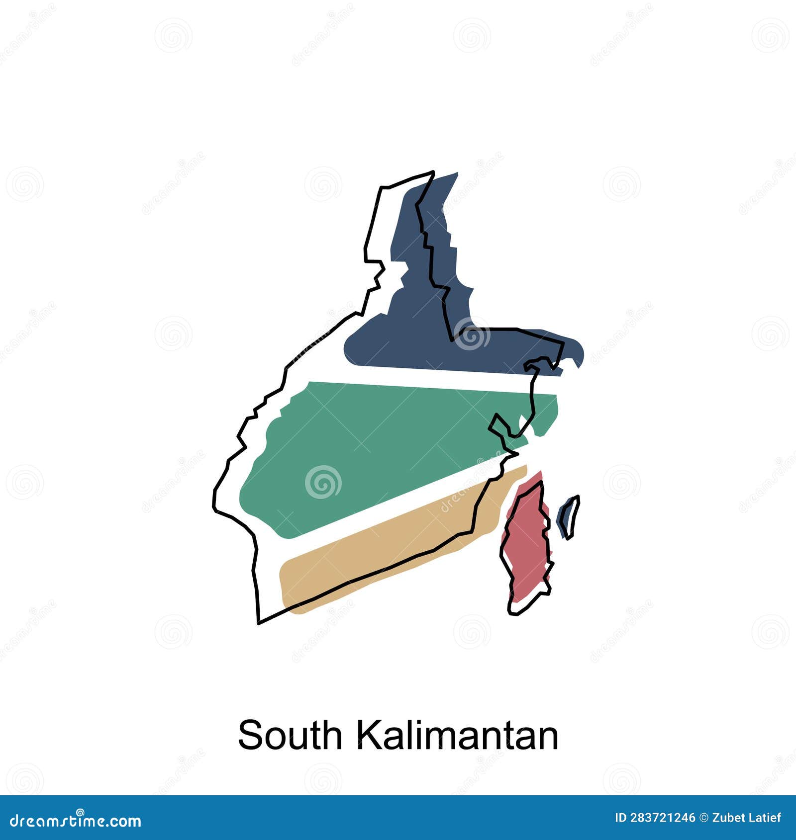 Map of South Kalimantan Vector Illustration Stock Vector - Illustration ...
