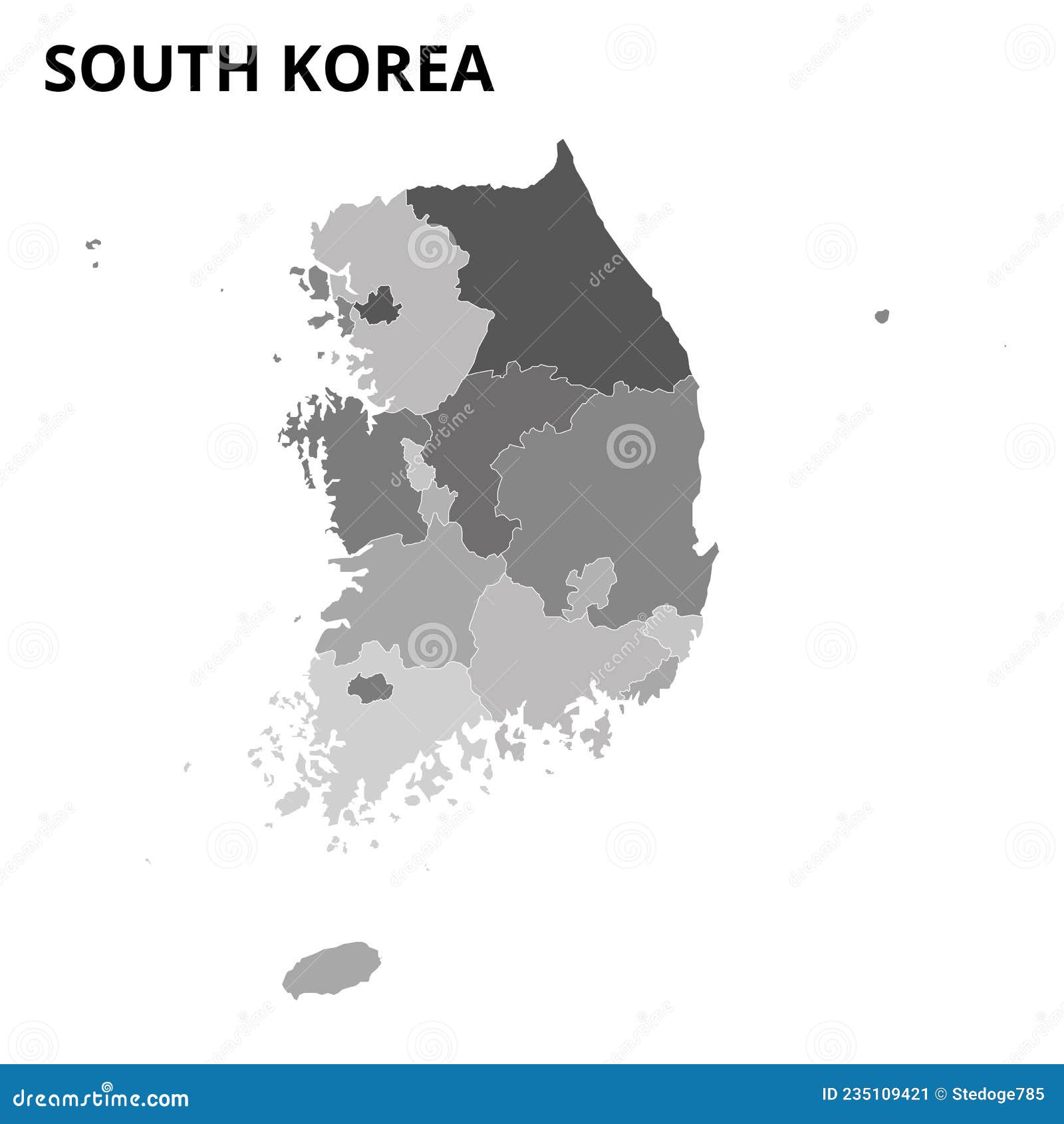 Map of South Korea. South Korea Map Stock Vector - Illustration of ...