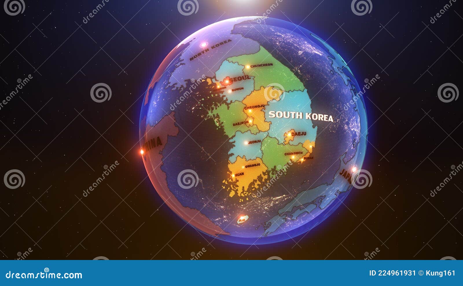 MAP of SOUTH KOREA ZOOM OUT Stock Illustration - Illustration of ...